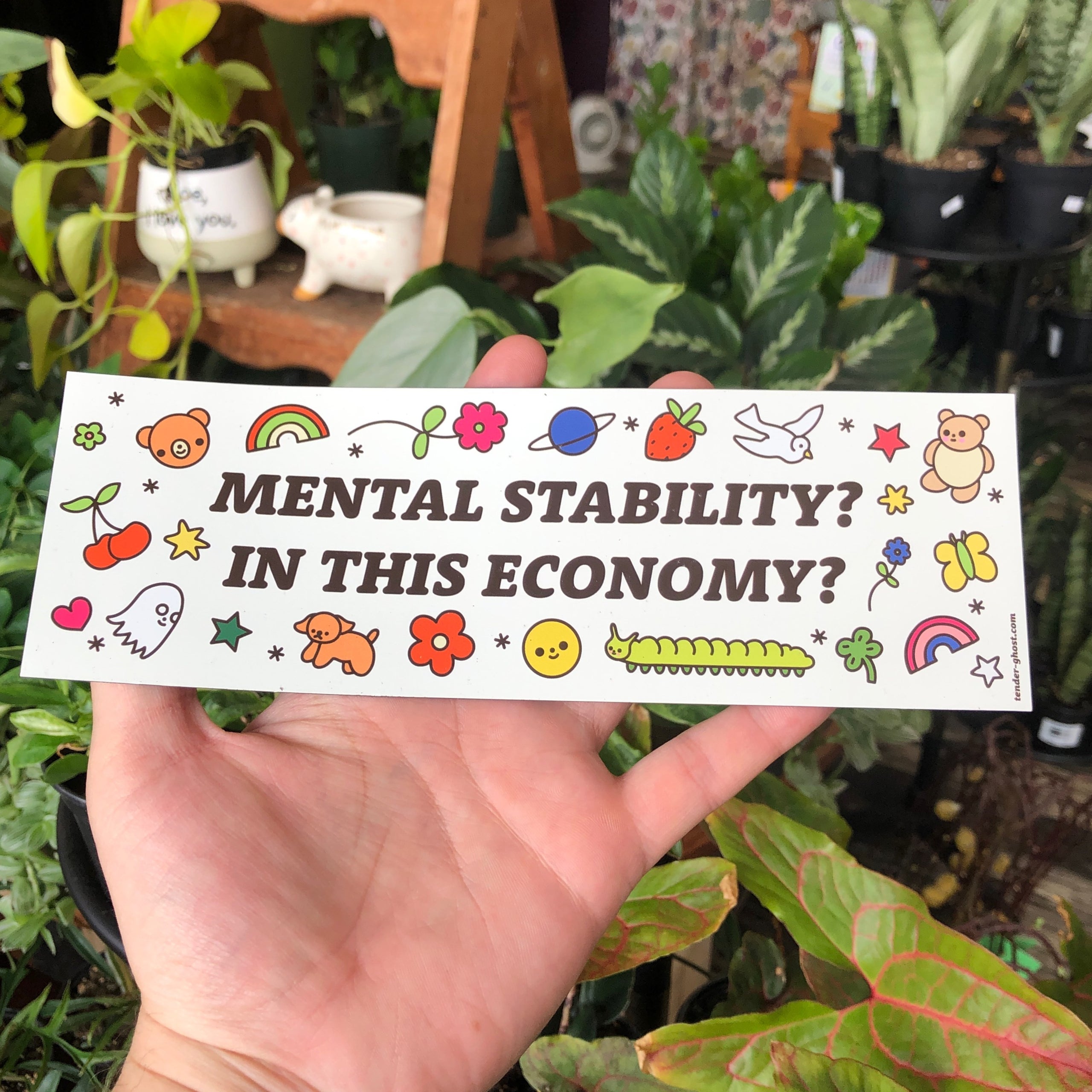 Mental Stability Magnetic Bumper Sticker | Life is Succulent